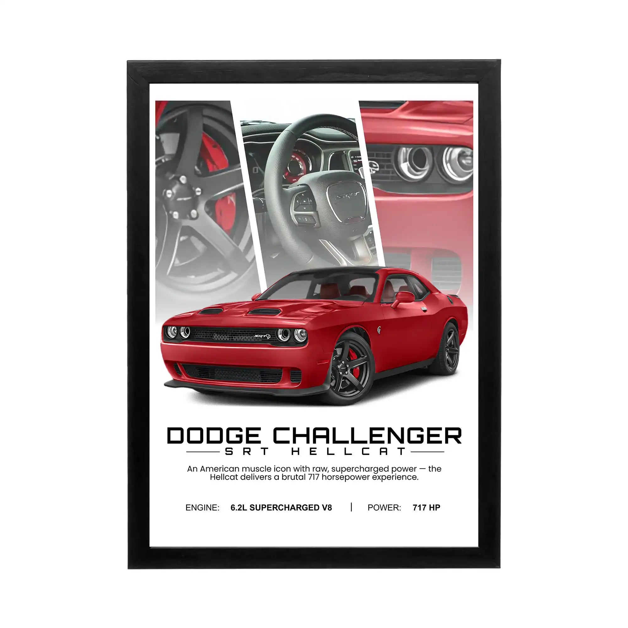 Dodge Challenger SRT Hellcat 'Brutal Power' Frame| Spark Store